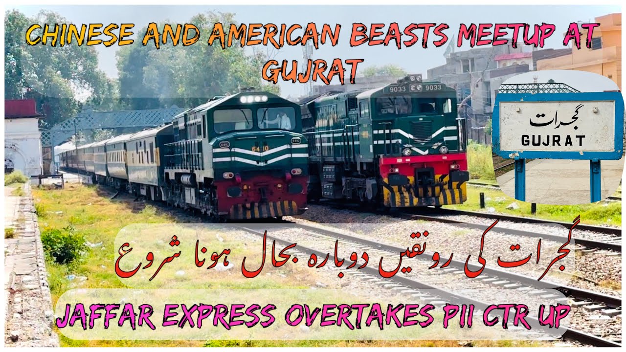 Exciting Rail Action|39UP Jaffar Express Arrives and Overtakes Freight ...