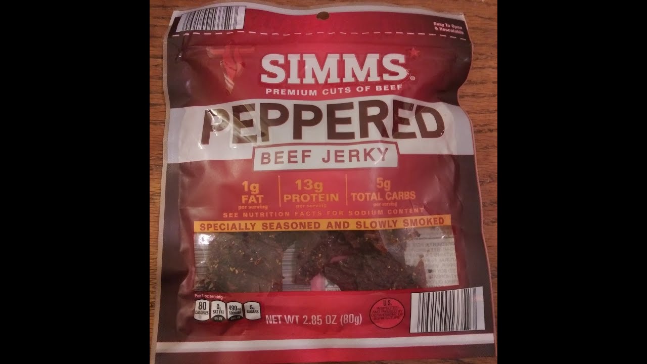 Simms Peppered Beef Jerky Review - YouTube