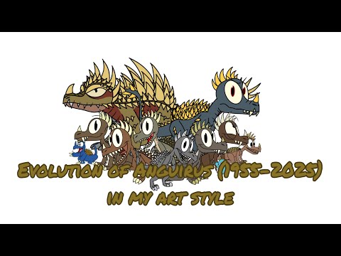 TheRaptorGang: Evolution of Anguirus (1955-2025) but in my art style