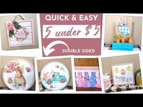 5 under $5 Easter DIY'S/ BONUS double sided DIY/5 minute crafts. - YouTube