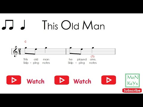 This Old Man, Easy to Learn Folk Tune, Piano Sheet Music, MoN KeYs ...