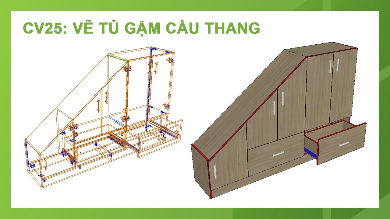 CV25 VẼ TỦ GẬM CẦU THANG - CABINET VISION 2023 - YouTube