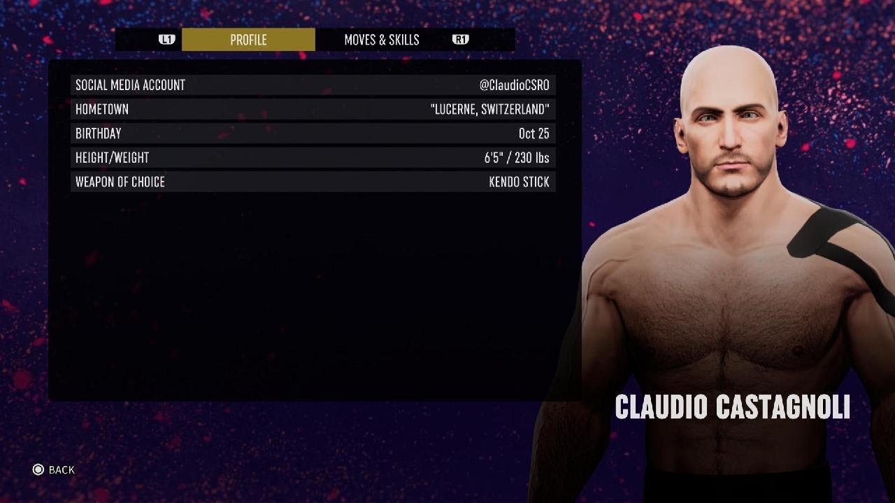 Claudio Castagnoli FULL Stats & Skills | AEW: Fight Forever Custom ...