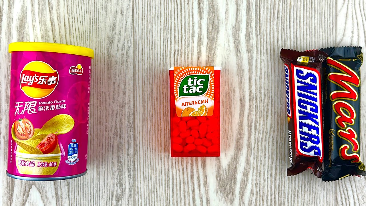 Lays Tomato Chips 🍅 Tic Tac Orange 🍊 Snickers & Mars 🍫 | Fun Snack ...