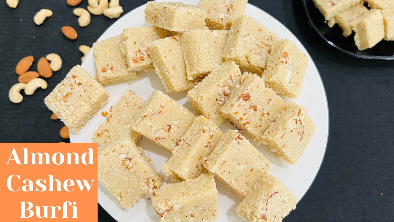 Easy and Delicious Almond Cashew Burfi - YouTube