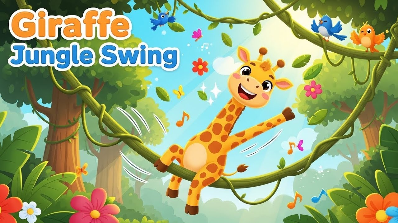Giraffe Jungle Swing Song | Fun Safari Adventure, Music Movement for ...