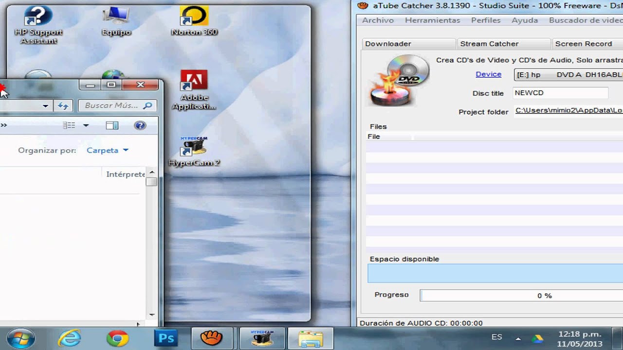 ICATMI LP Windows Grabar un disco de audio en aTube Catcher - YouTube