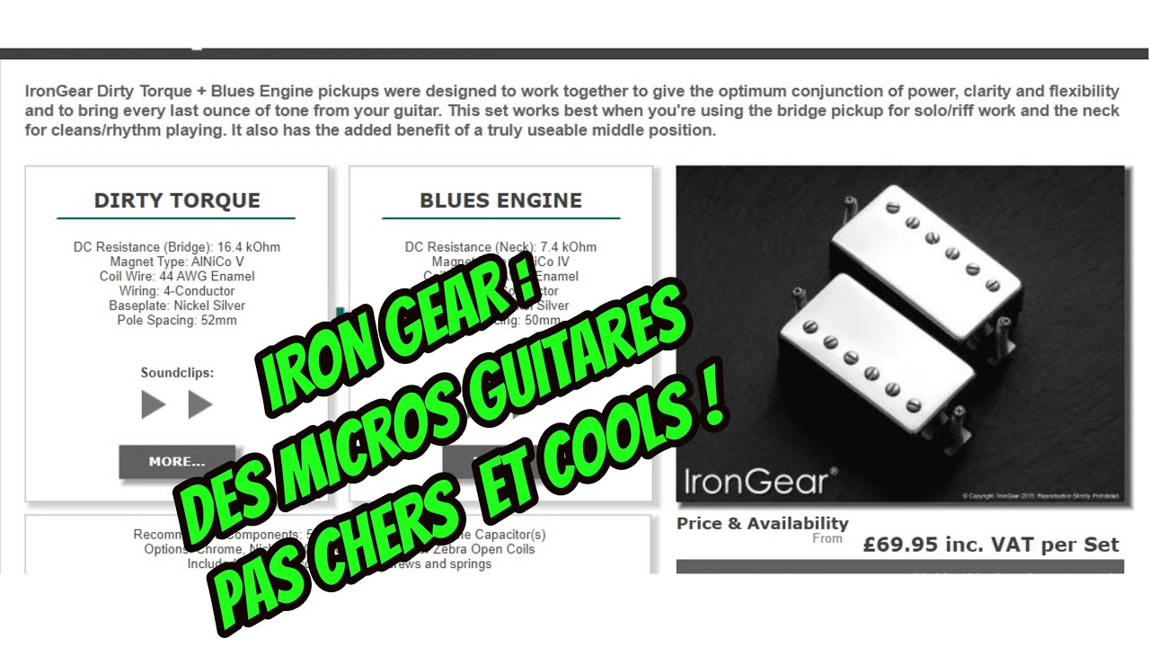 TEST : micros guitare IRON GEAR " Blues Engine " & " Dirty Torque ...