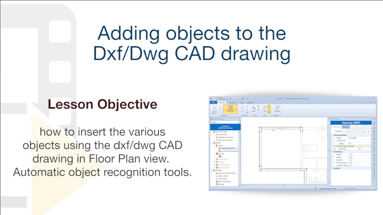 EdiLus Tutorial - Adding objects to the DXF/DWG CAD Drawing - ACCA software - YouTube