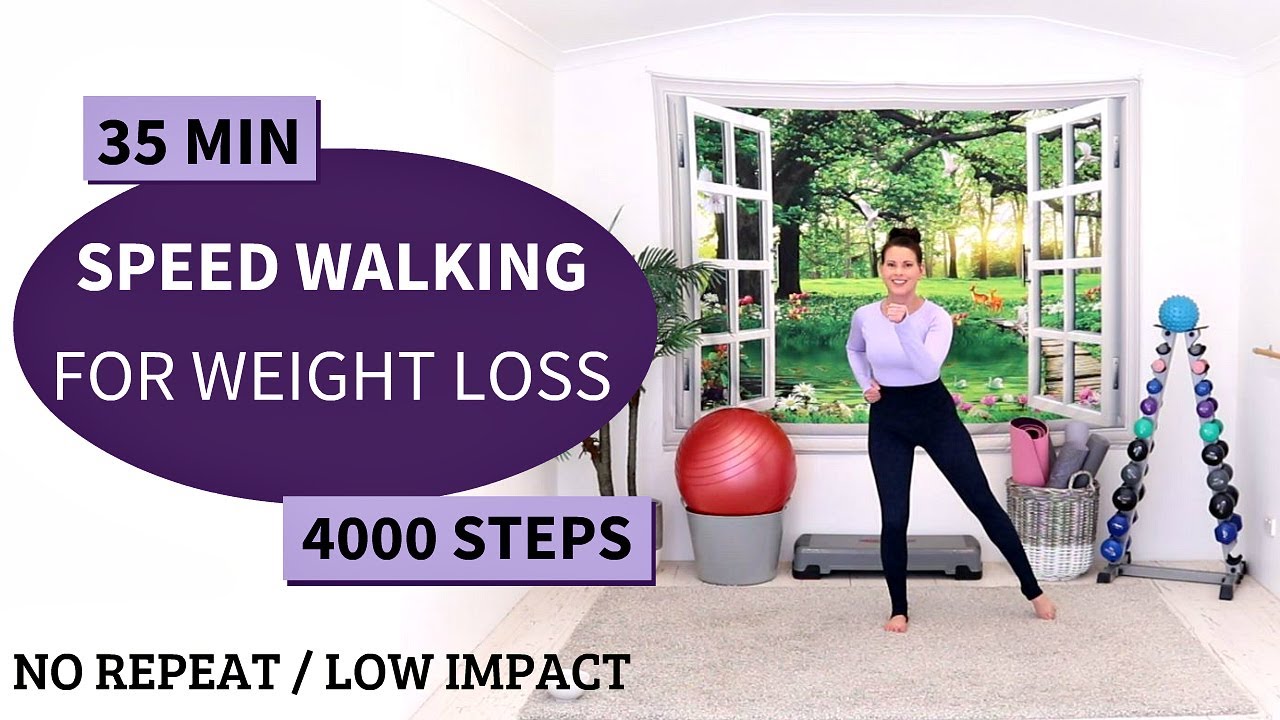 35 MIN SPEED WALKING WORKOUT FOR WEIGHT LOSS 4000 STEPS / LOW IMPACT ...
