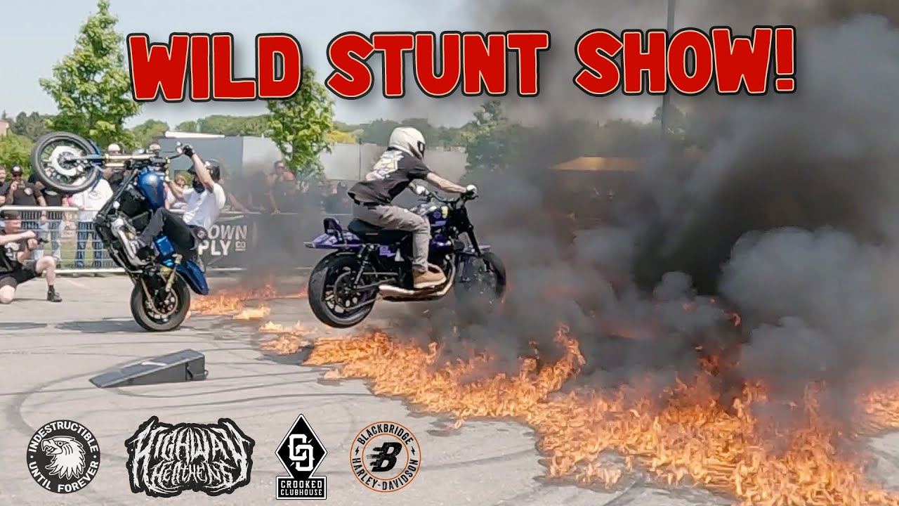 Stunts! Wheelies! Fire! + More at Blackbridge Harley-Davidson! - YouTube
