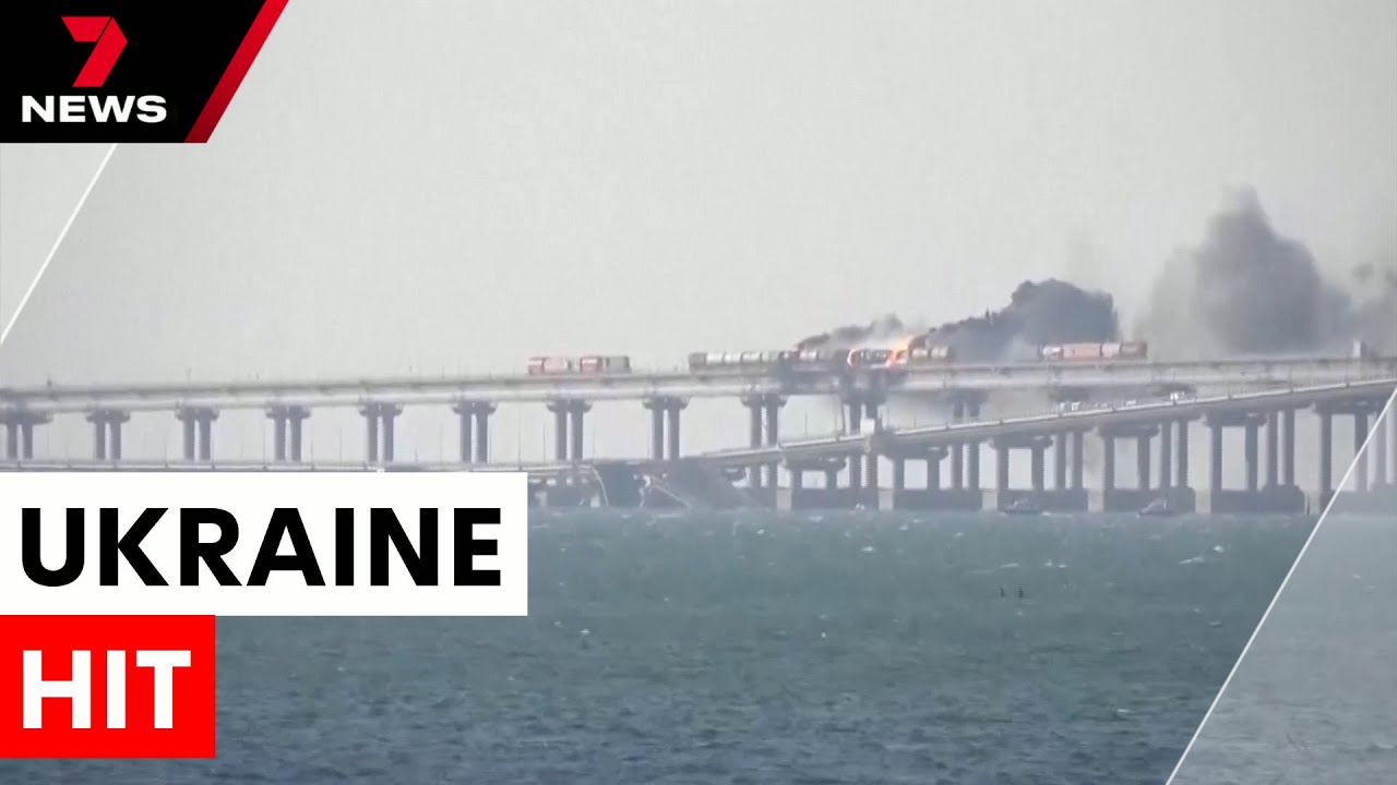 Ukraine strikes Russian bridge | 7NEWS - YouTube