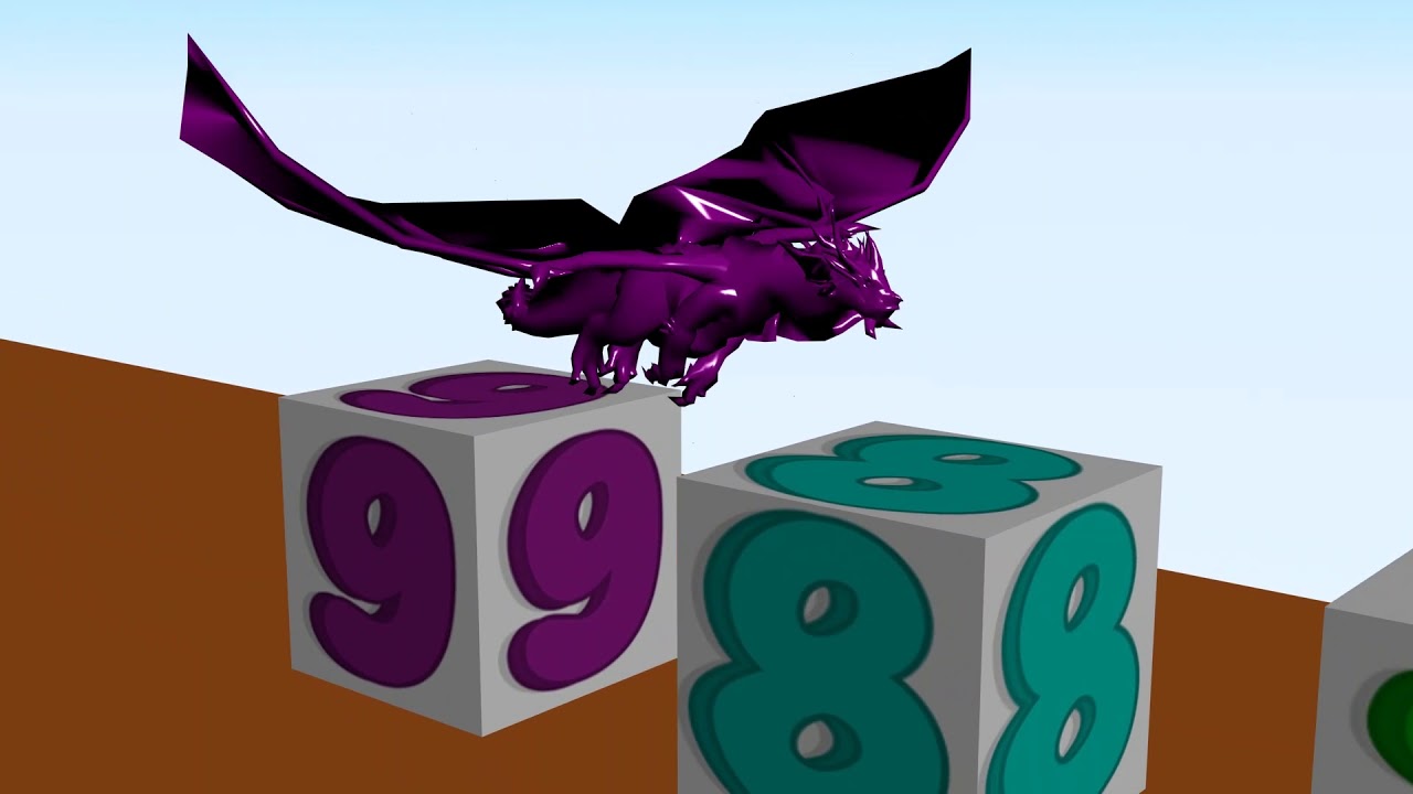 learn numbers with colorful dragons for kids - YouTube