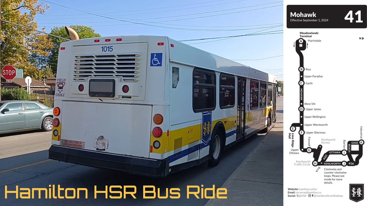 HSR Bus Ride On Route 41 Mohawk From Meadowlands Terminal To Industrial ...