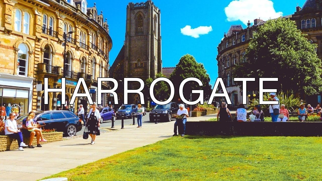 🇬🇧 4K Walking Tour of Harrogate☀️Explore this Beautiful English Spa ...
