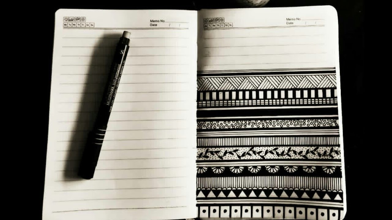 geometric boarders |notebook art |decorating notebook ideas |border ...