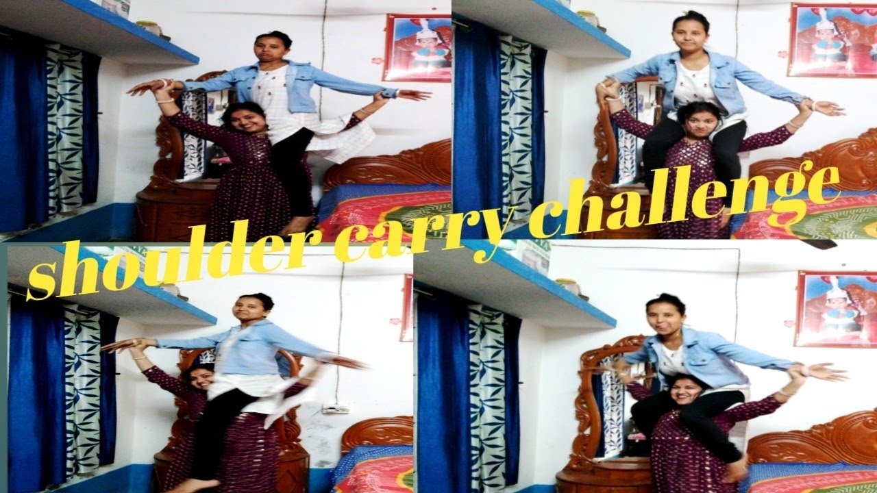 shoulder carry challenge || #challenge #shampabiswas - YouTube