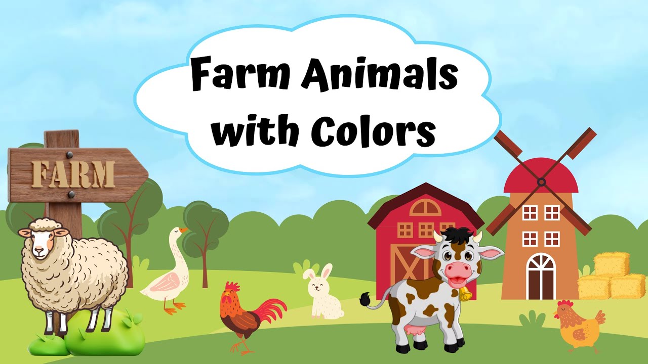 Farm Animal Fun: Learn Colors with Horses, Ducks, Pigs, and Cows! - YouTube