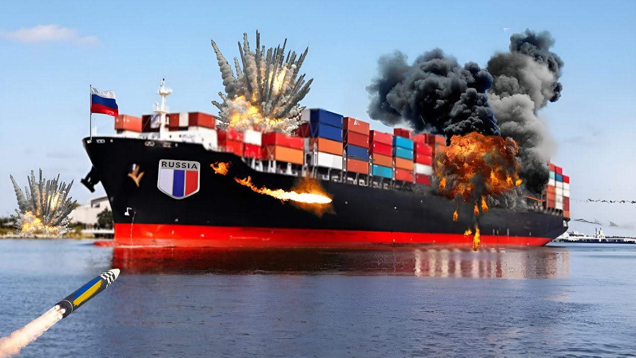 Russia Big Loss! Cargo Ship Carrying Boxes of Precious Metal Destroyed ...