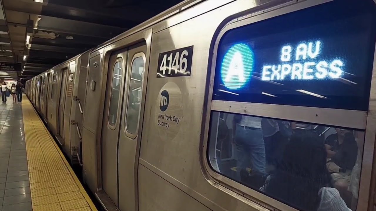 MTA 8th Avenue Line: (A)(C)(E) Trains + Yankees Special @ 14th Street ...