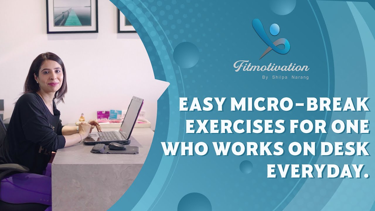 Easy micro-break exercises for one who works on desk daily - YouTube