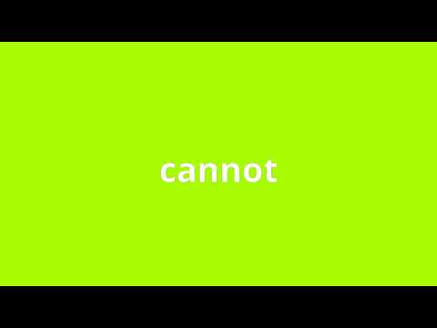 what is the meaning of cannot - YouTube