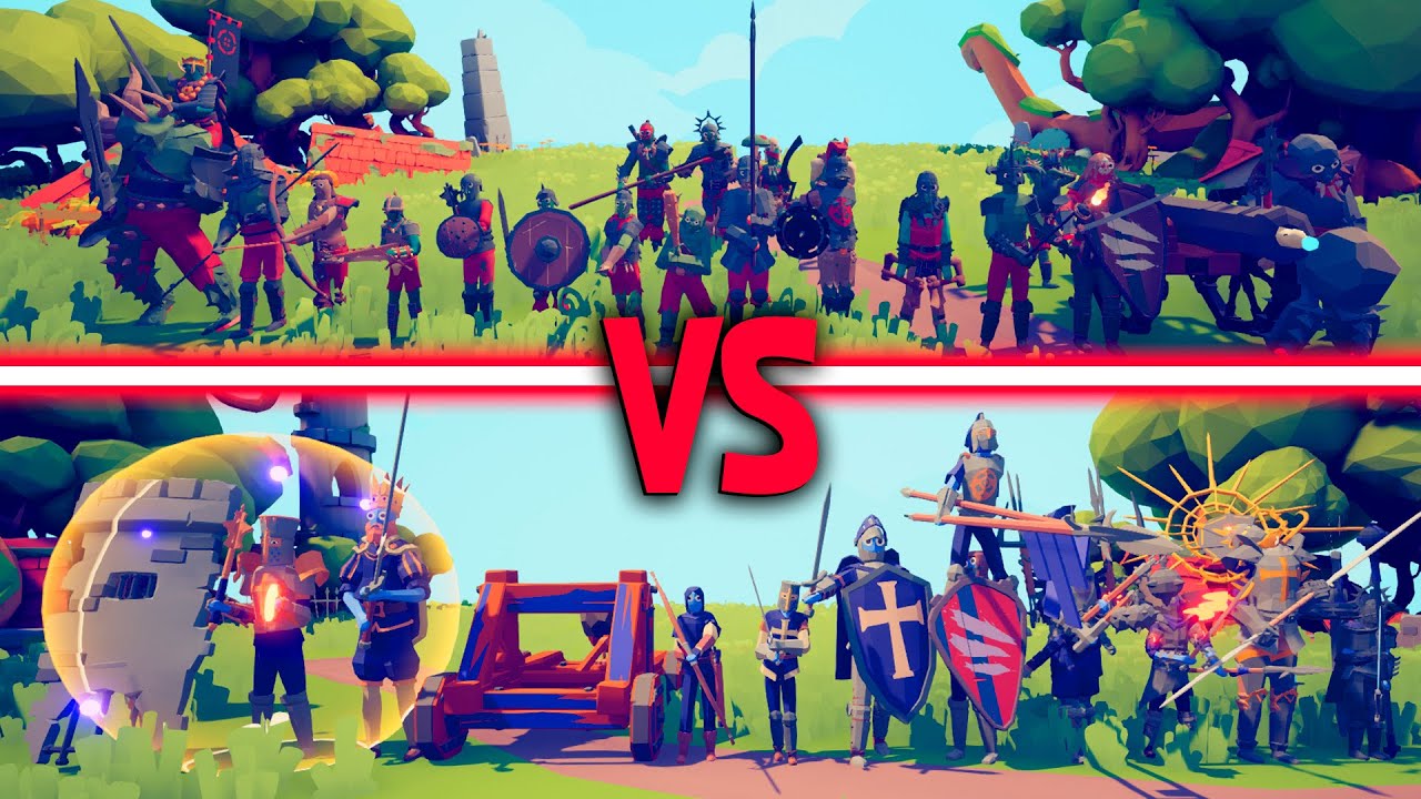 MEDIEVAL TEAM vs BATTLE ORCS TEAM - Totally Accurate Battle Simulator ...