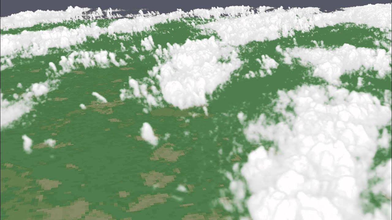 High resolution weather simulation using GALES (Cumuliform cloud streets) - YouTube