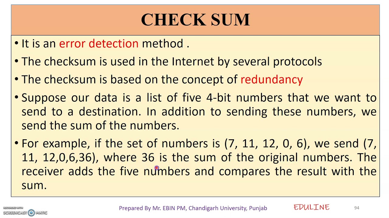MODULE 2 - TOPIC 19 - CHECK SUM - YouTube