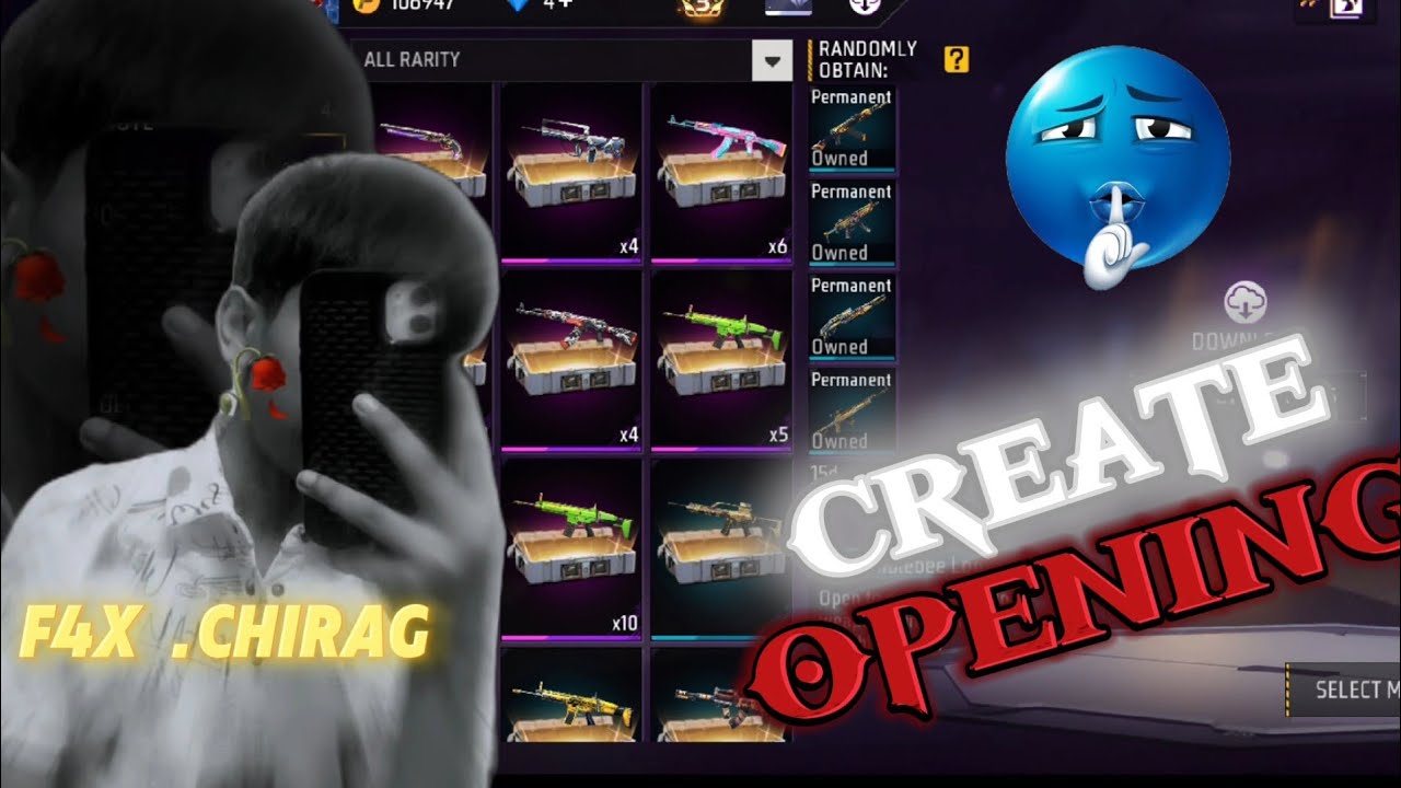 FREE FIRE 😎/ CREATE OPENING// F4X CHIRAG 😱 - YouTube