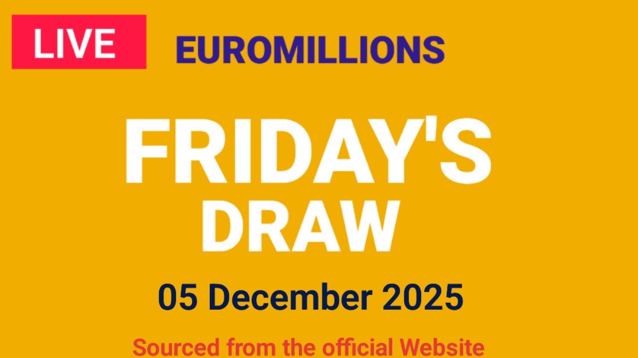The National Lottery Euromillions Draw Live results from Friday 05 ...
