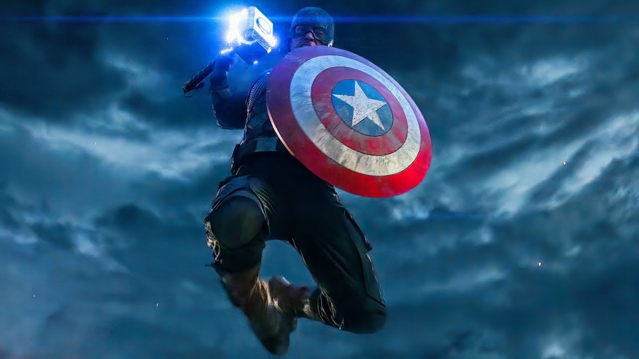 Captain America vs Thanos Fight Scene Captain America Lifts Mjolnir ...