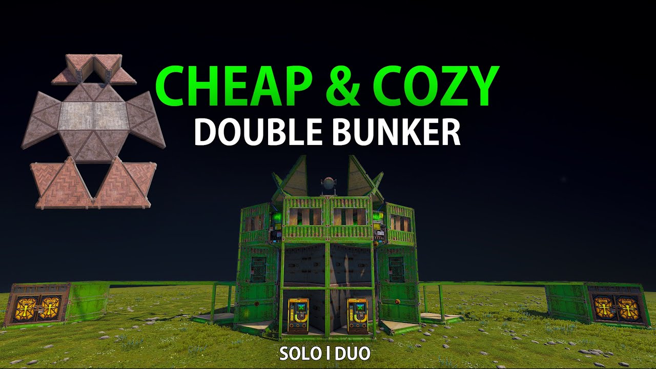 THE Emerald - DOUBLE BUNKER Solo/Duo Base - Low Upkeep in Rust - YouTube