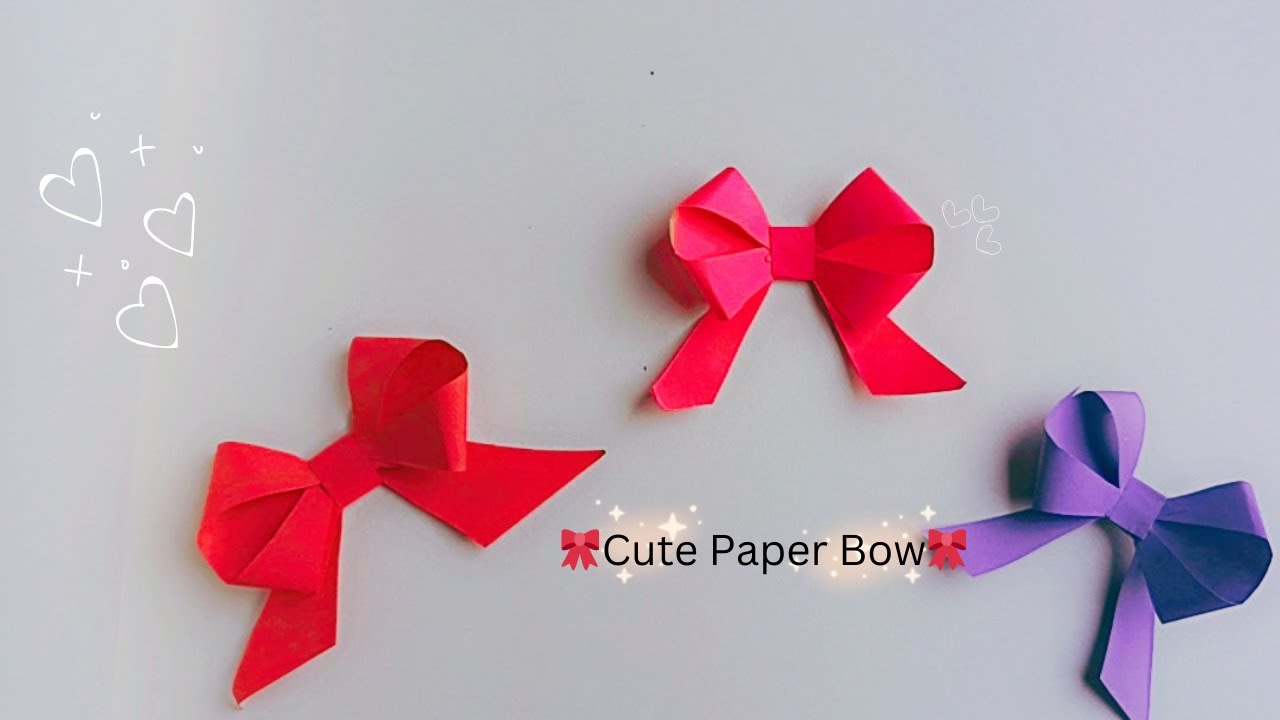 How to make cute paper bow 🎀cute paper bow ll DIY Paper Bow - YouTube