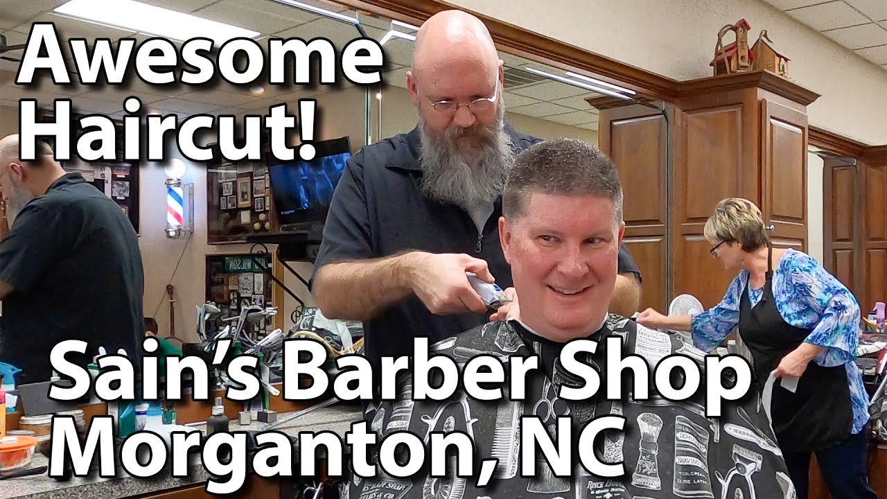Awesome Haircut at Sain's Barber Shop - Morganton, NC - YouTube