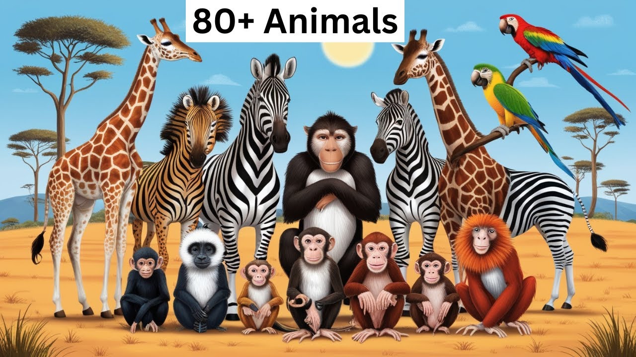 80+ Mammals Name at once -Animals Kids Learning Poem- Some Animals Poem ...