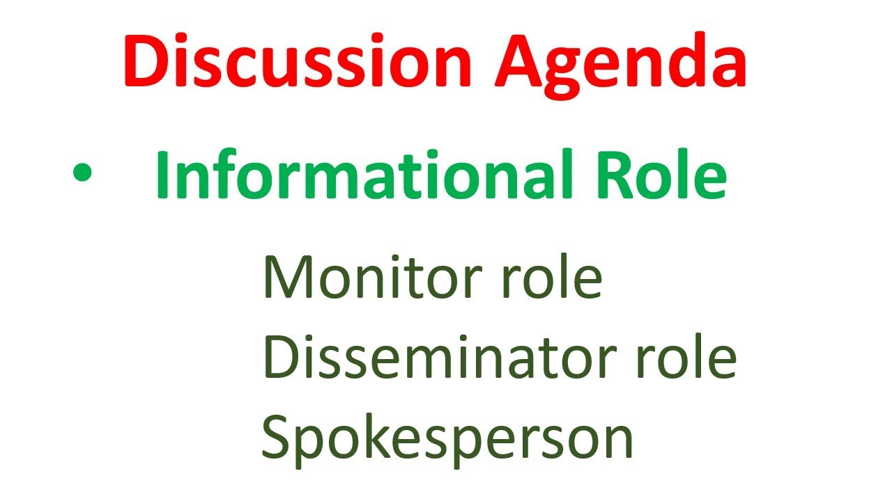 Mintzberg Informational Role | Monitor Role | Disseminator role ...