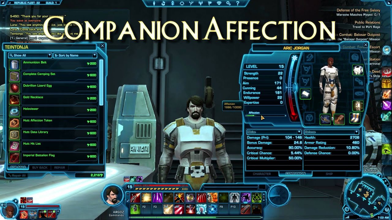 TOR Quick Tip 16 - Companion Affection (SWTOR) - YouTube