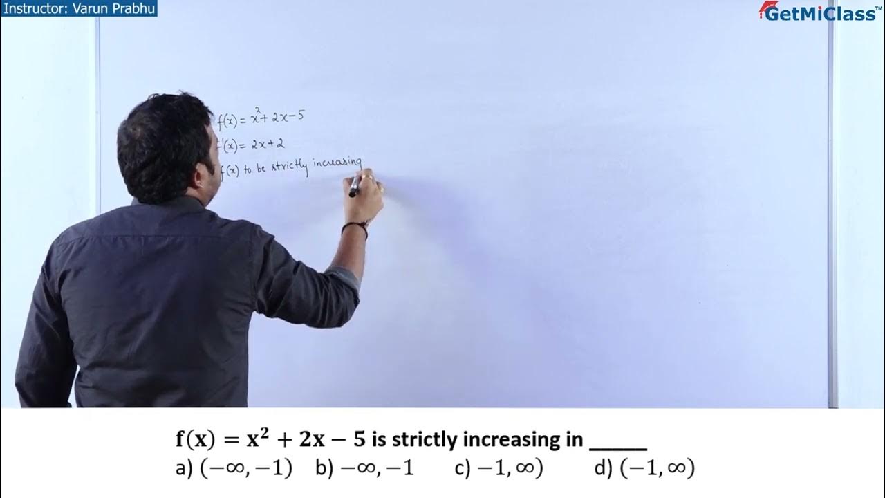 Proof of Strictly Increasing Function KCET 12th Mathematics ...