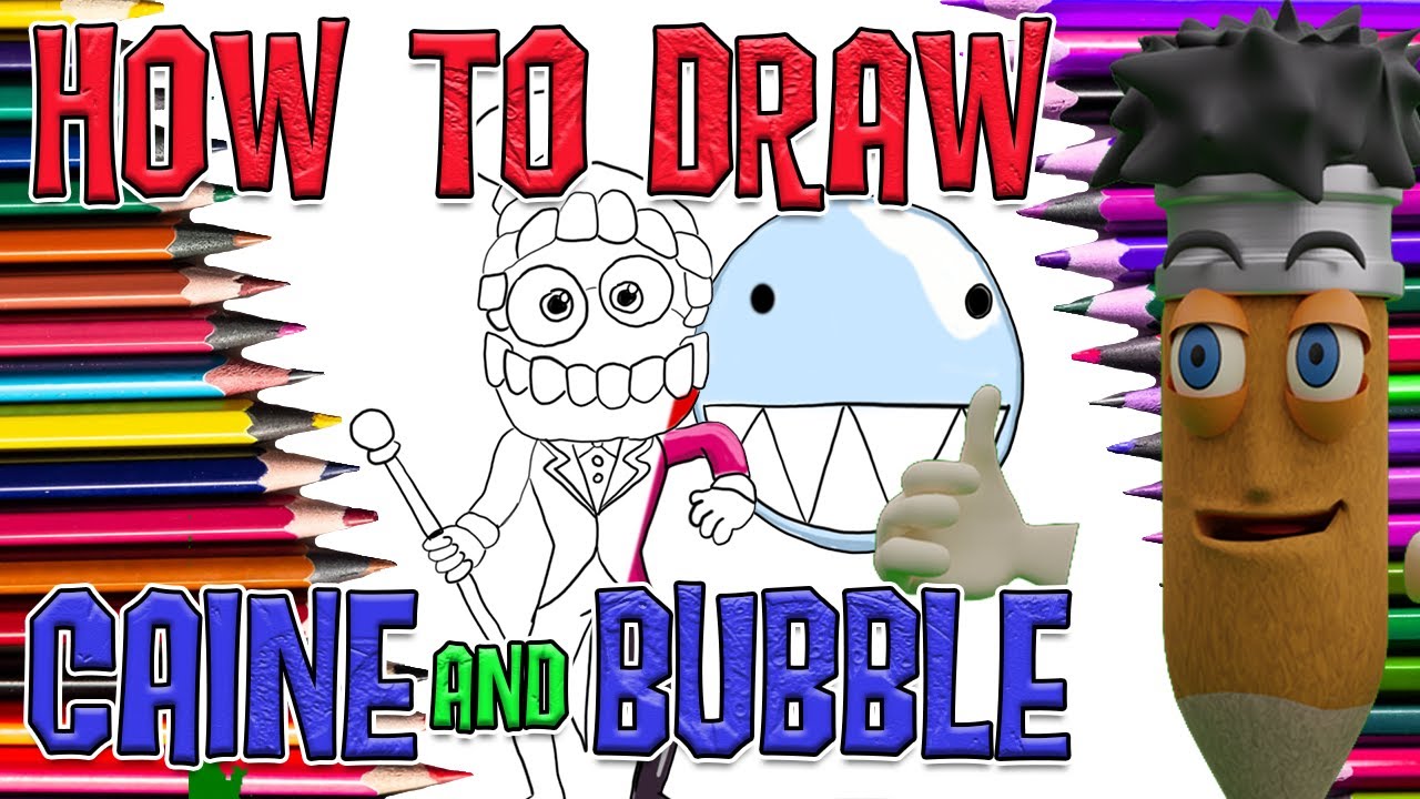 How to Draw Caine and Bubble. Easy Step by Step Drawing - YouTube