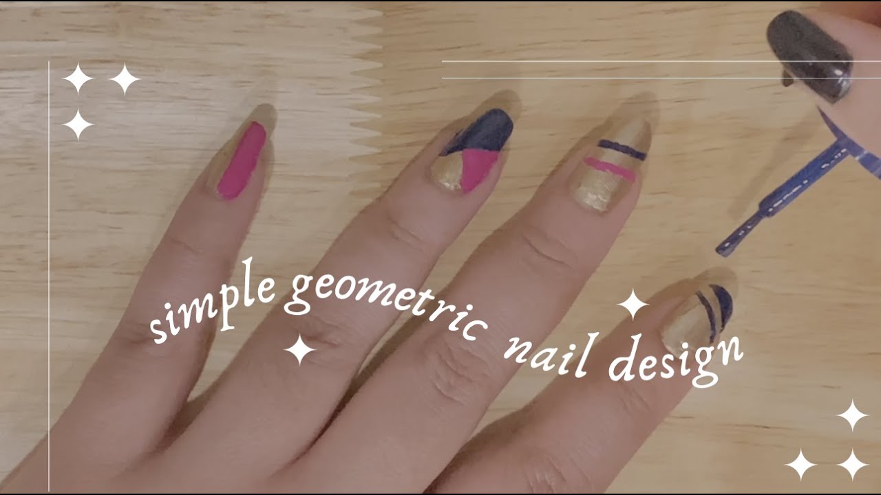 Simple Geometric Nail Design - YouTube