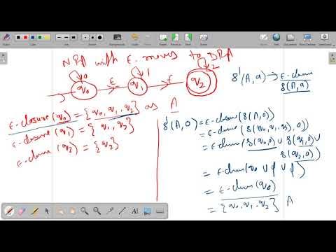 1.22 | Automata | Conversion from NFA with epsilon to DFA | Dr. Pushpa ...