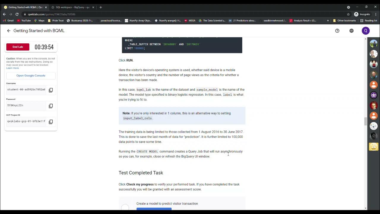 Getting Started with BigQuery Machine Learning | GSP247 | Qwiklabs | GCP - YouTube