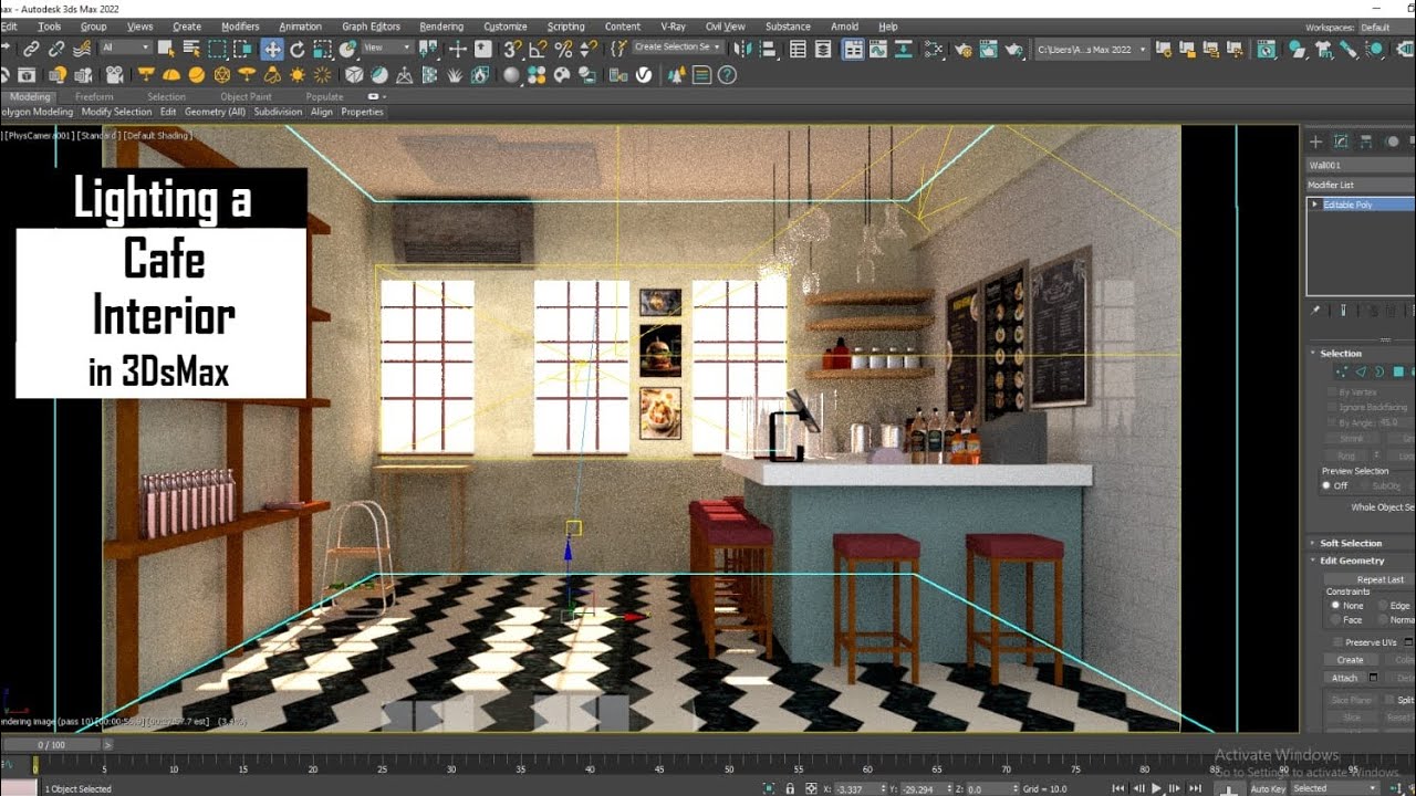 Lighting in 3dsmax | How to Light Cafe Interior. ( Part 13) - YouTube