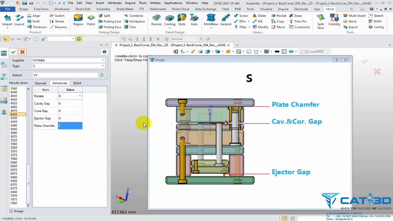 CAD Lesson8 Mold Design Project Manager Add moldbase - YouTube