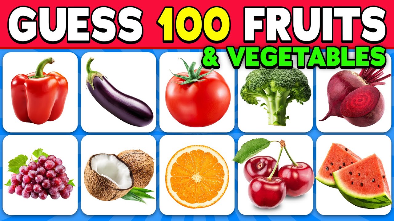 🎮 Guess the Fruit and Vegetable in 3 Seconds 🍎🍍 | EASY to IMPOSSIBLE ...