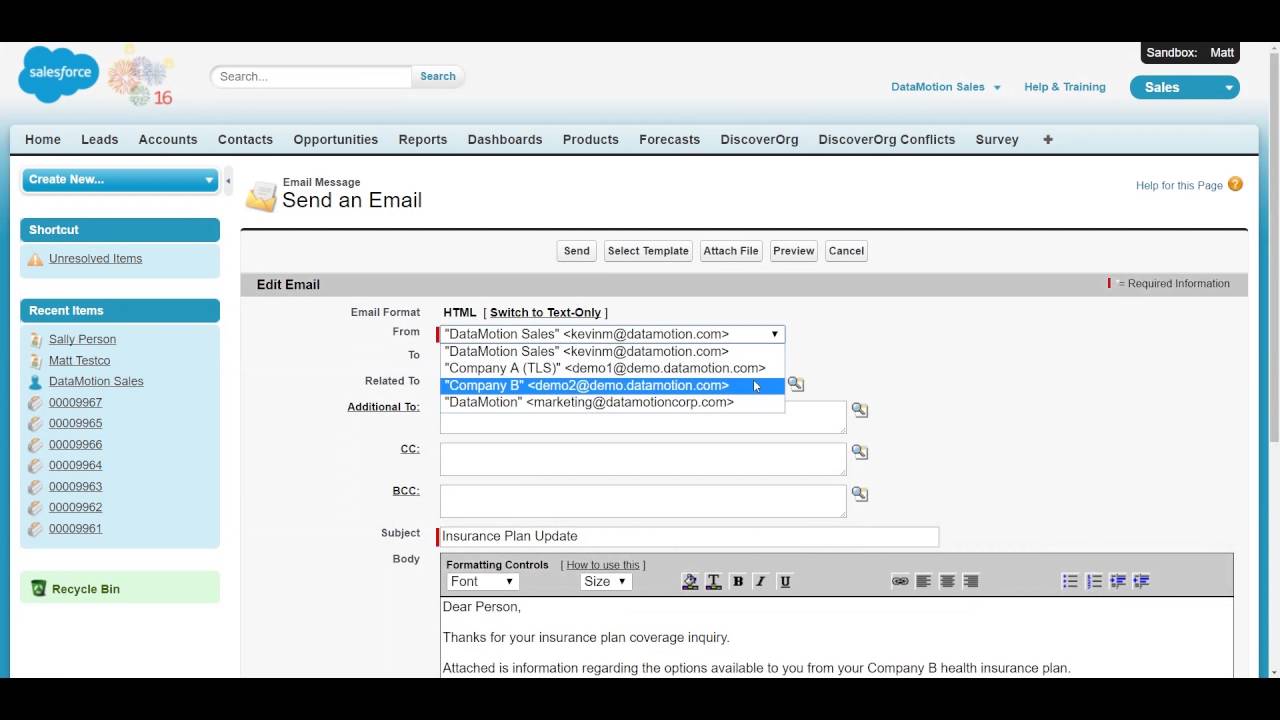 SecureMail For Salesforce Demo - YouTube