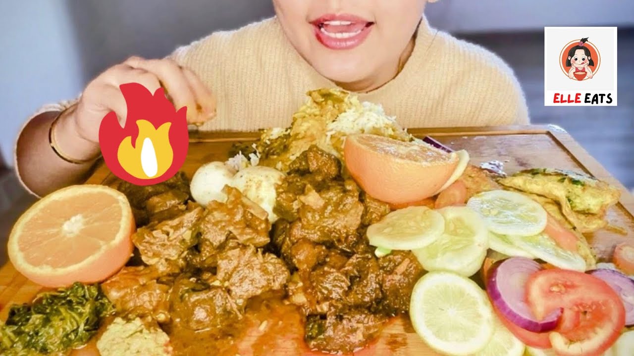 ASMR EATING SOUNDS ~ MUTTON CURRY WITH JOHA RICE #asmr #asmreating # ...