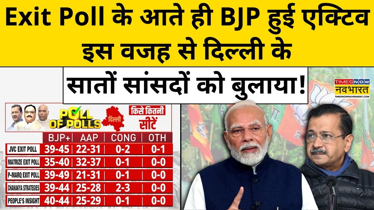 Delhi Exit Poll 2025 : Exit Poll के आते ही BJP ने सांसदों के साथ की ...