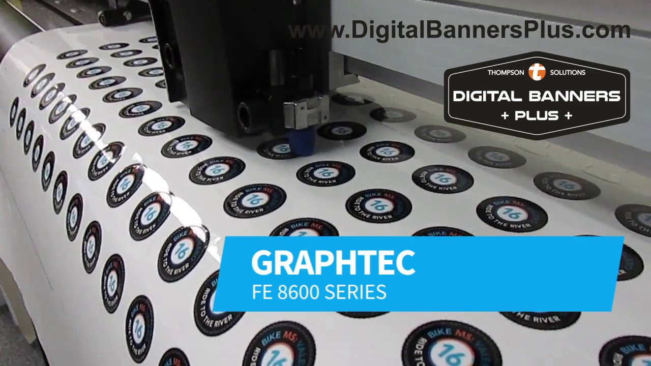 How to cut stickers with a GRAPHTEC 8600 Series cutter - YouTube